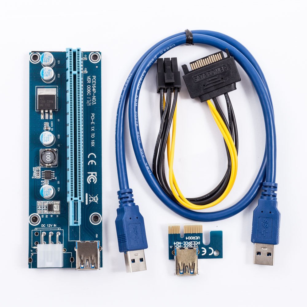 6 pcs PCIE PCI-E Express 16x To 1x 2x 4x 8x 16x Riser Card for bitcoin ...