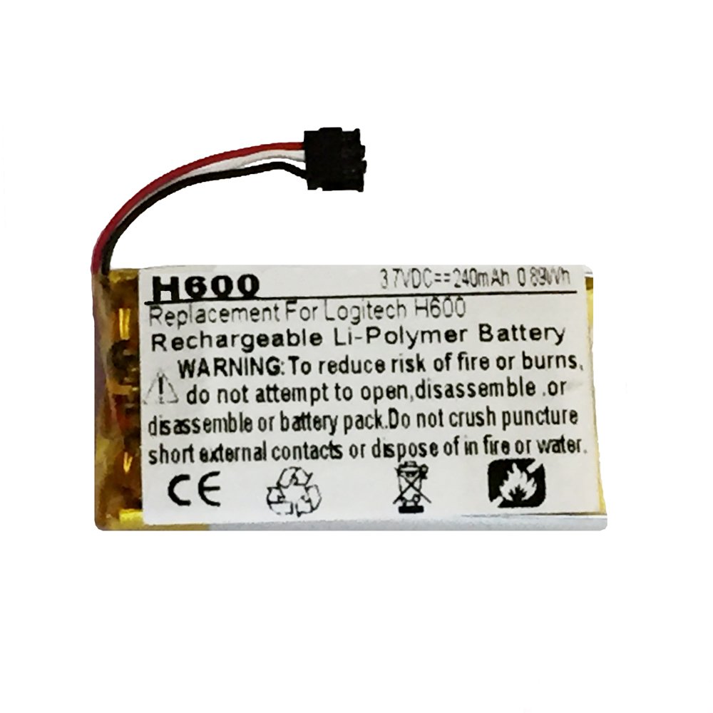 240mAh 533-000071, AHB521630, 1110 Battery for Logitech H600 Wireless ...