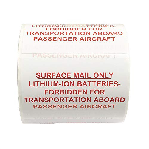 Lithium-ion Batteries Surface Mail Only Labels 2 x 3 Inch 500 Stickers ...