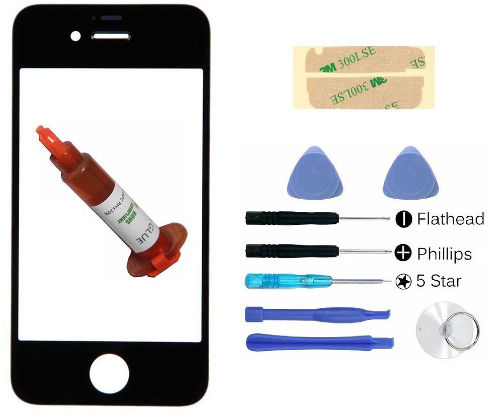 Black glass lens screen Tool UV LOCA glue for iphone 4 4S LCD Digitizer ...