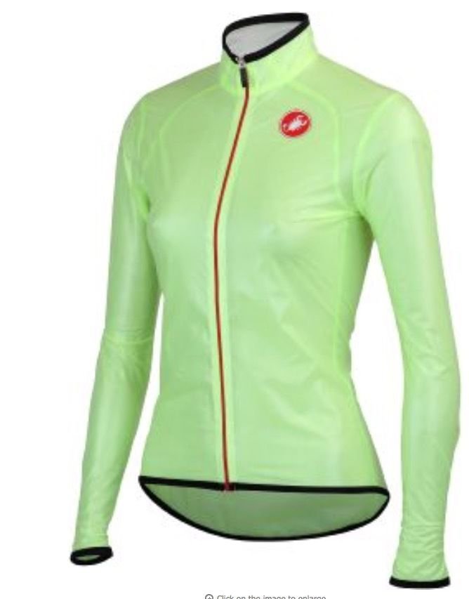 Castelli Sottile 2 Women's Cycling Wind Jacket Fluorescent Green Small NEW