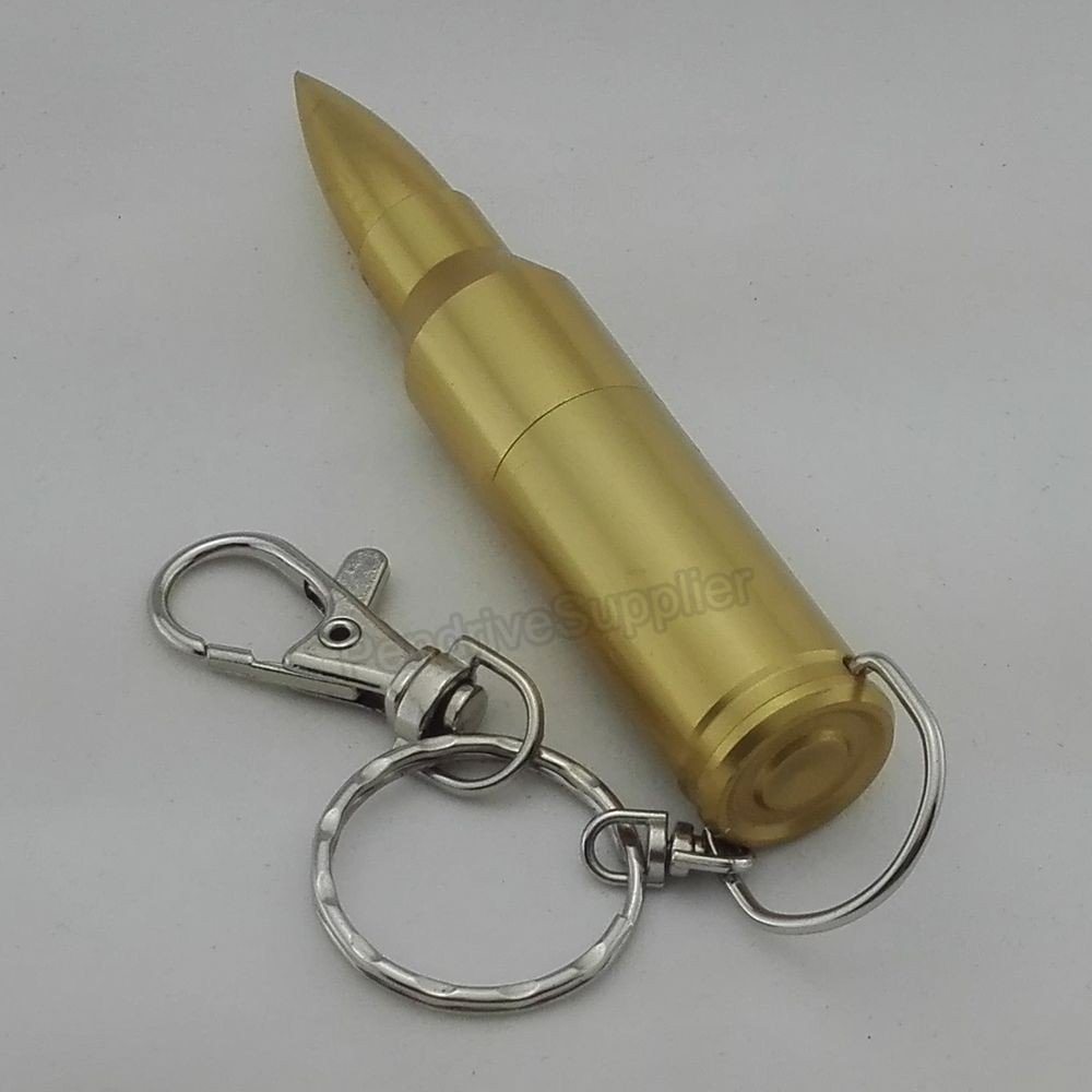 16GB Gold Pendrive Novelty Bullet Keychain USB Flash drive Memory Thumb ...