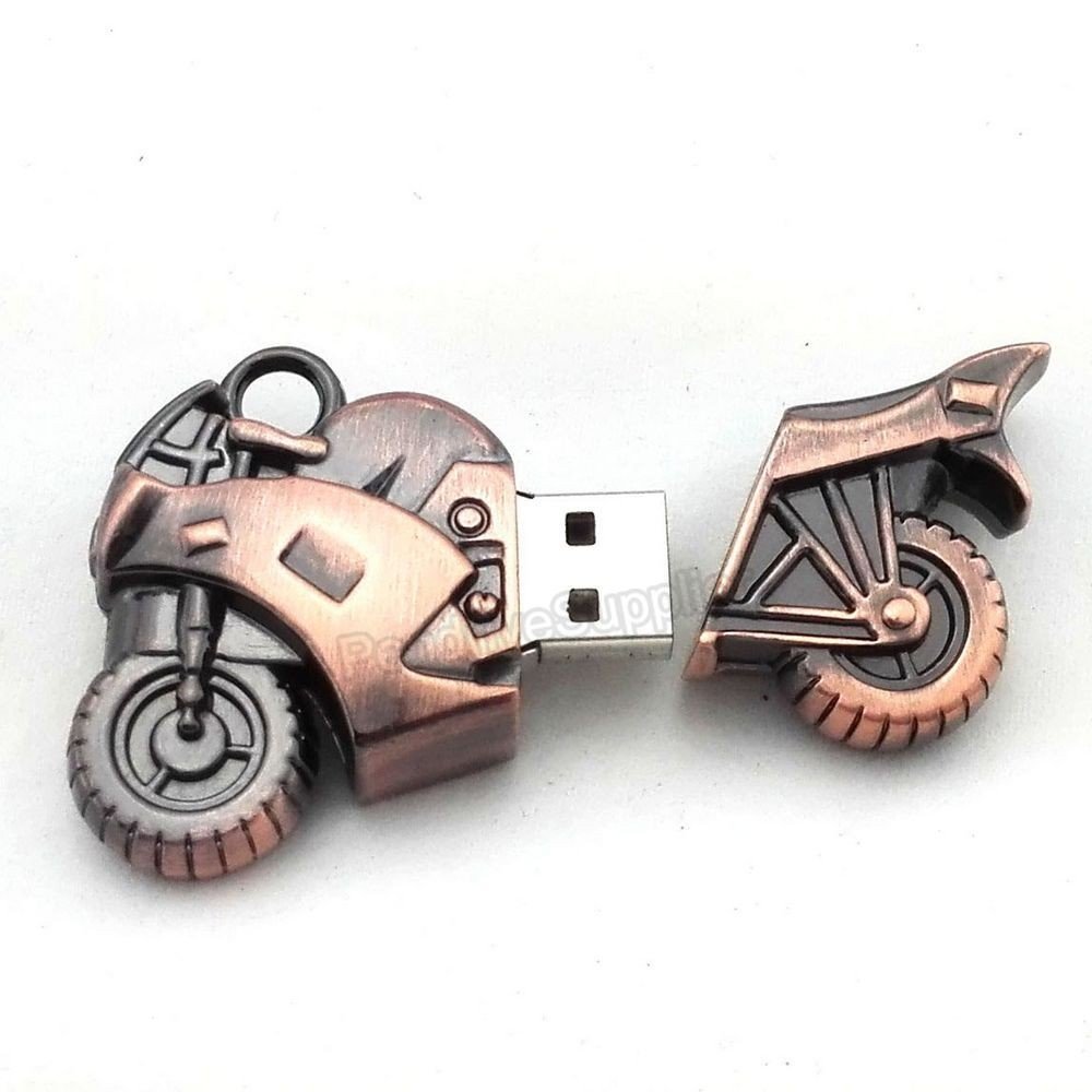 16GB Copper Pendrive Racing Metal Motorcycle Model USB Flash drive ...