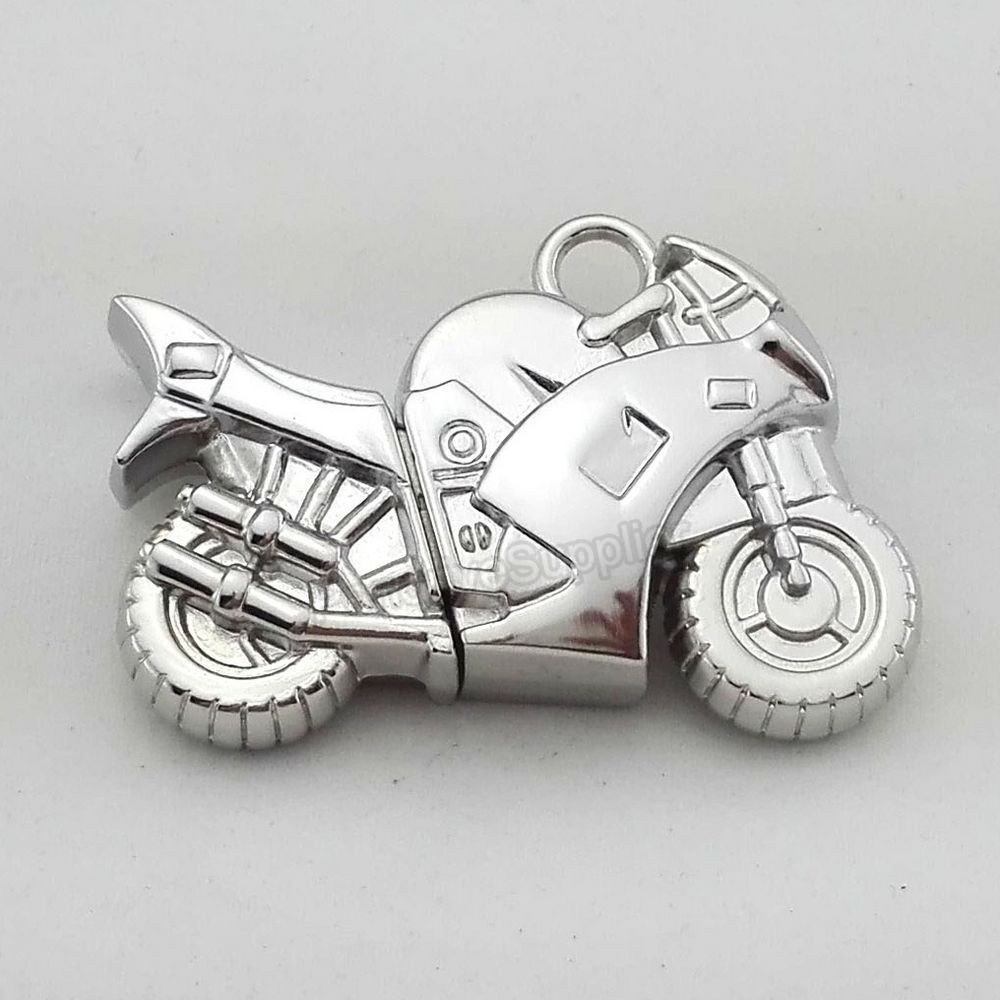 16GB Silver Pendrive Racing Metal Motorcycle Model USB Flash drive ...