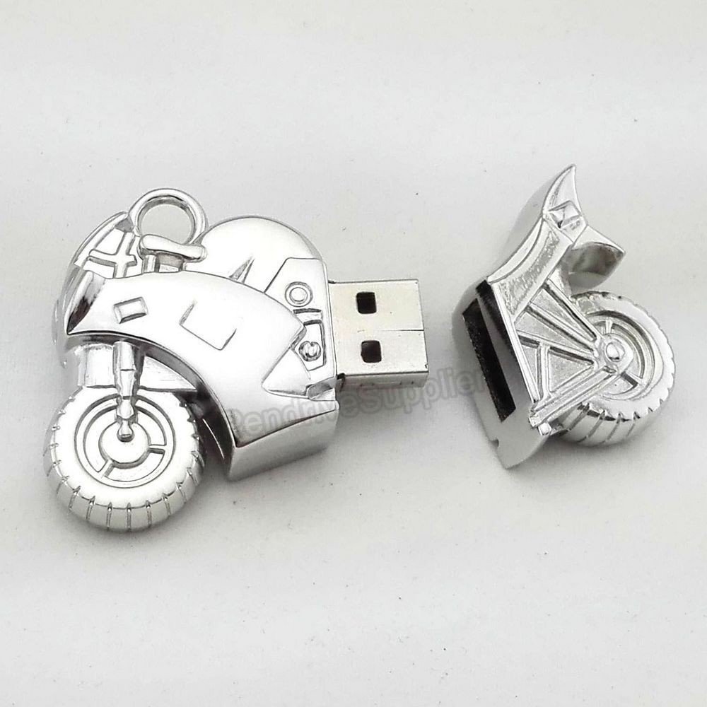 16GB Silver Pendrive Racing Metal Motorcycle Model USB Flash drive ...