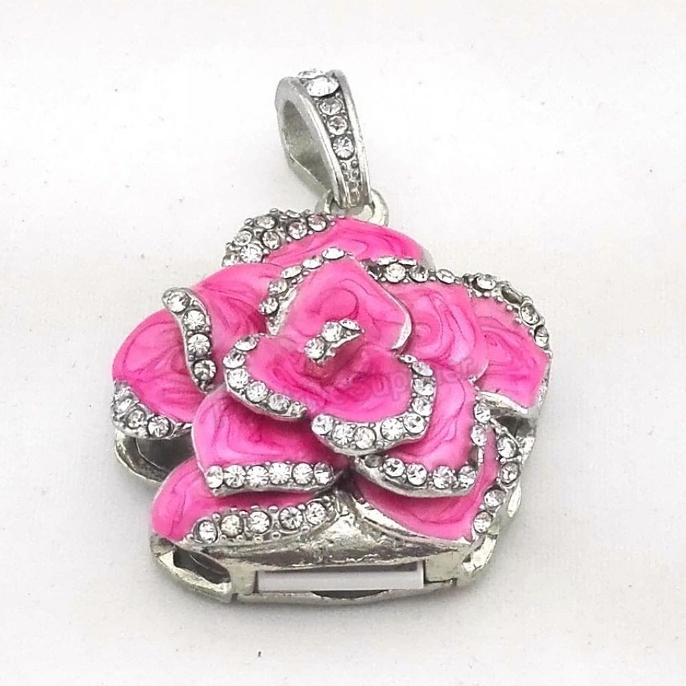 16GB Pink Pendrive Flower Crystal USB Flash drive Memory Thumb Stick lM024