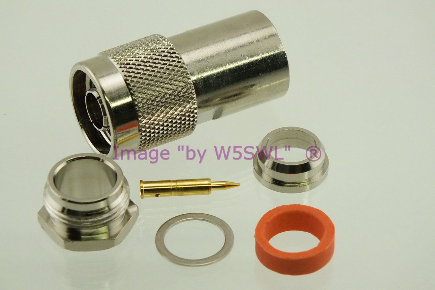 Coax Connector N Male Clamp for RG-8A/U RG-213 Series Cable - by W5SWL