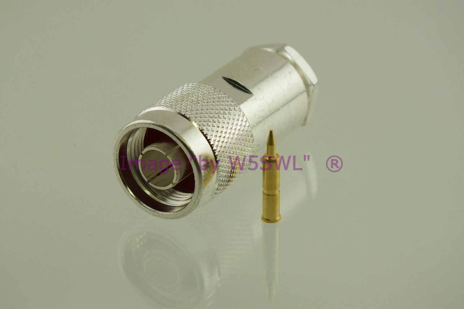 Coax Connector Silver N Male Clamp for RG-8A/U RG-213 Series Cable 2-Pack - by W5SWL