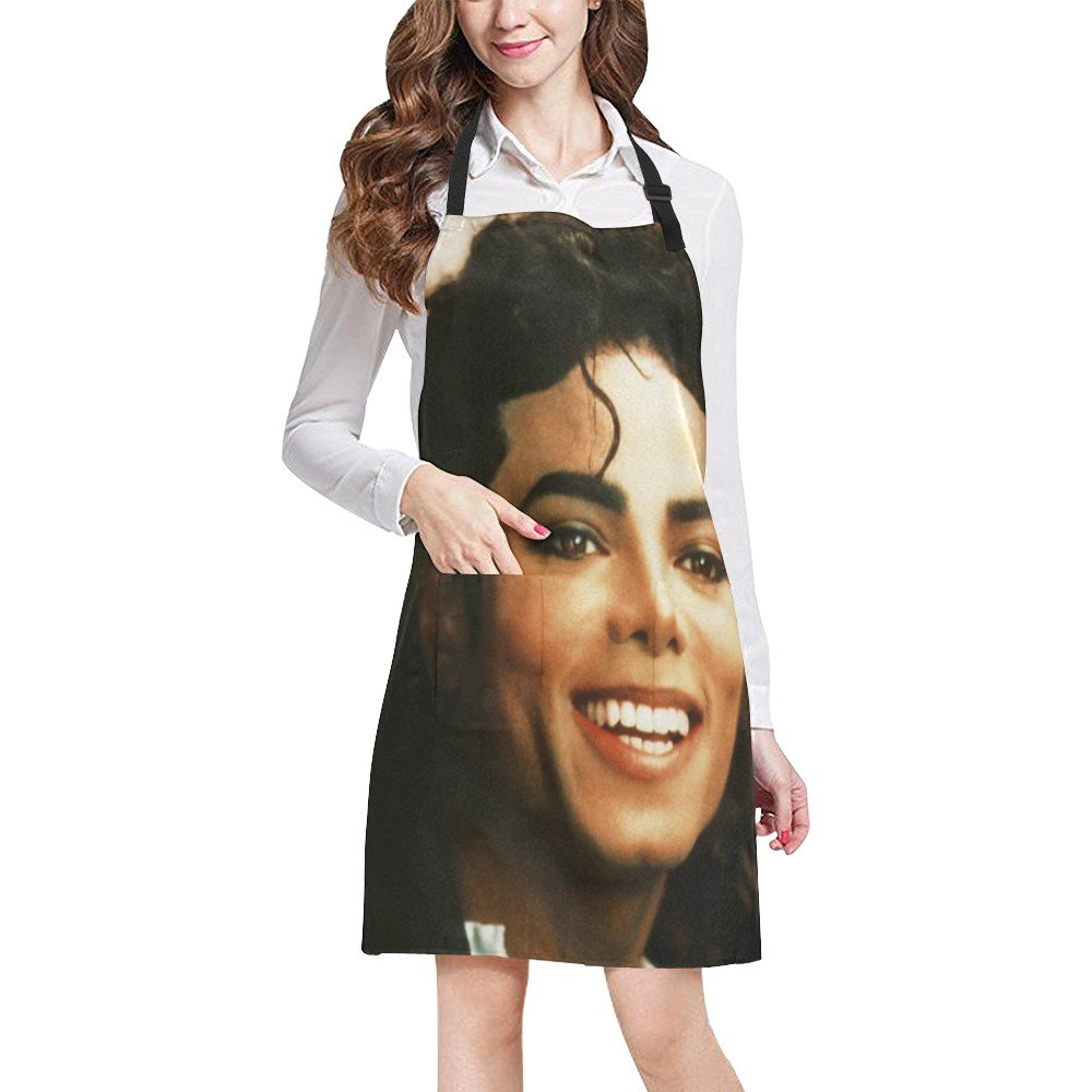 Michael Jackson Smile Full Print Apron BBQ Kitchen Cooking with Style