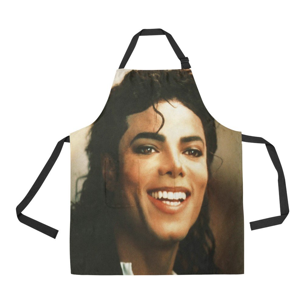 Michael Jackson Smile Full Print Apron BBQ Kitchen Cooking with Style