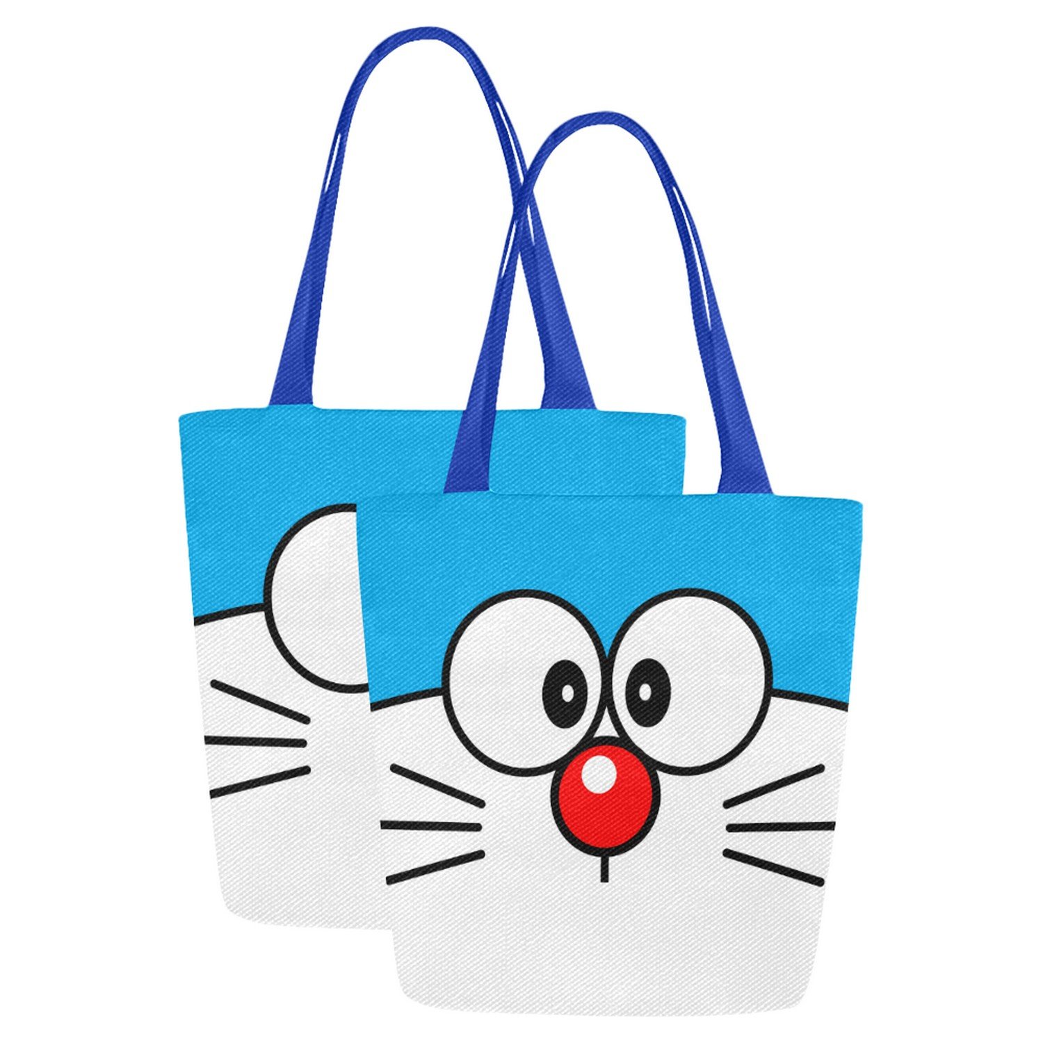 Set of TWO Doraemon Canvas Tote Bag Two Sides Printing