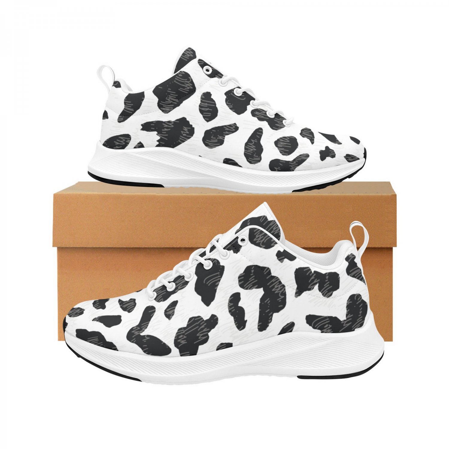 Men's Cow Dairy Pattern Alpha Running Shoes