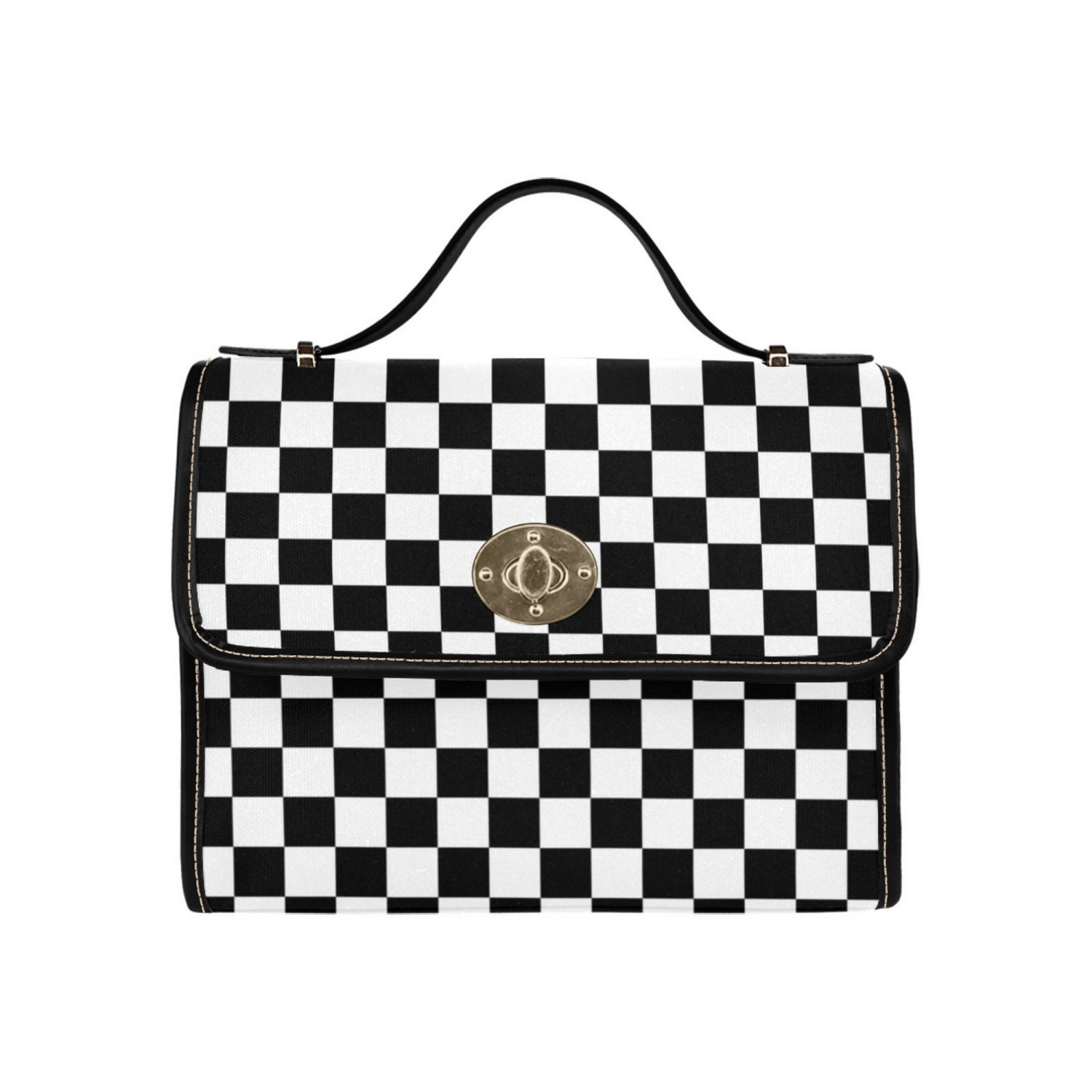 Chess Black White Wednesday Checkered All Over Print Waterproof Canvas ...