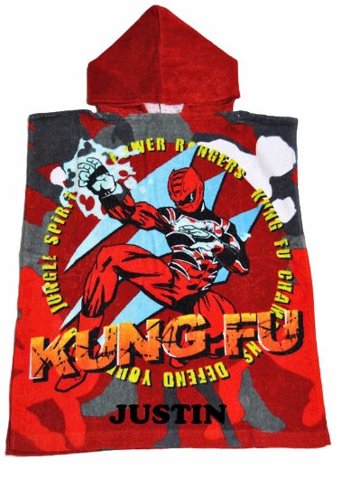 Jungle Fury POWER RANGERS Boy's Hooded Towel Poncho – Personalized