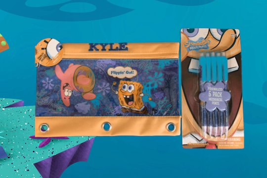 SpongeBob SquarePants 3 Ring Binder Pencil Case Pouch - Monogrammed