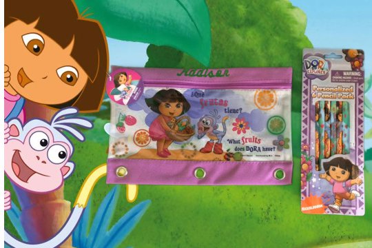 Dora the Explorer 3 Ring Binder Pencil Case Pouch - Monogrammed