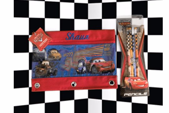 Disney PIXAR CARS 3 Ring Binder Pencil Case Pouch - Monogrammed
