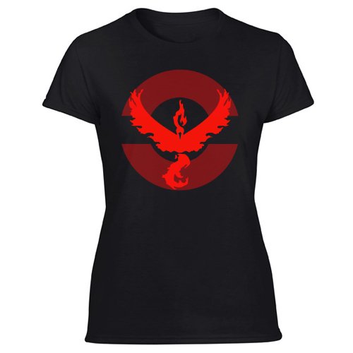 Pokemon Go Team Valor Symbol Women's Black T Shirt