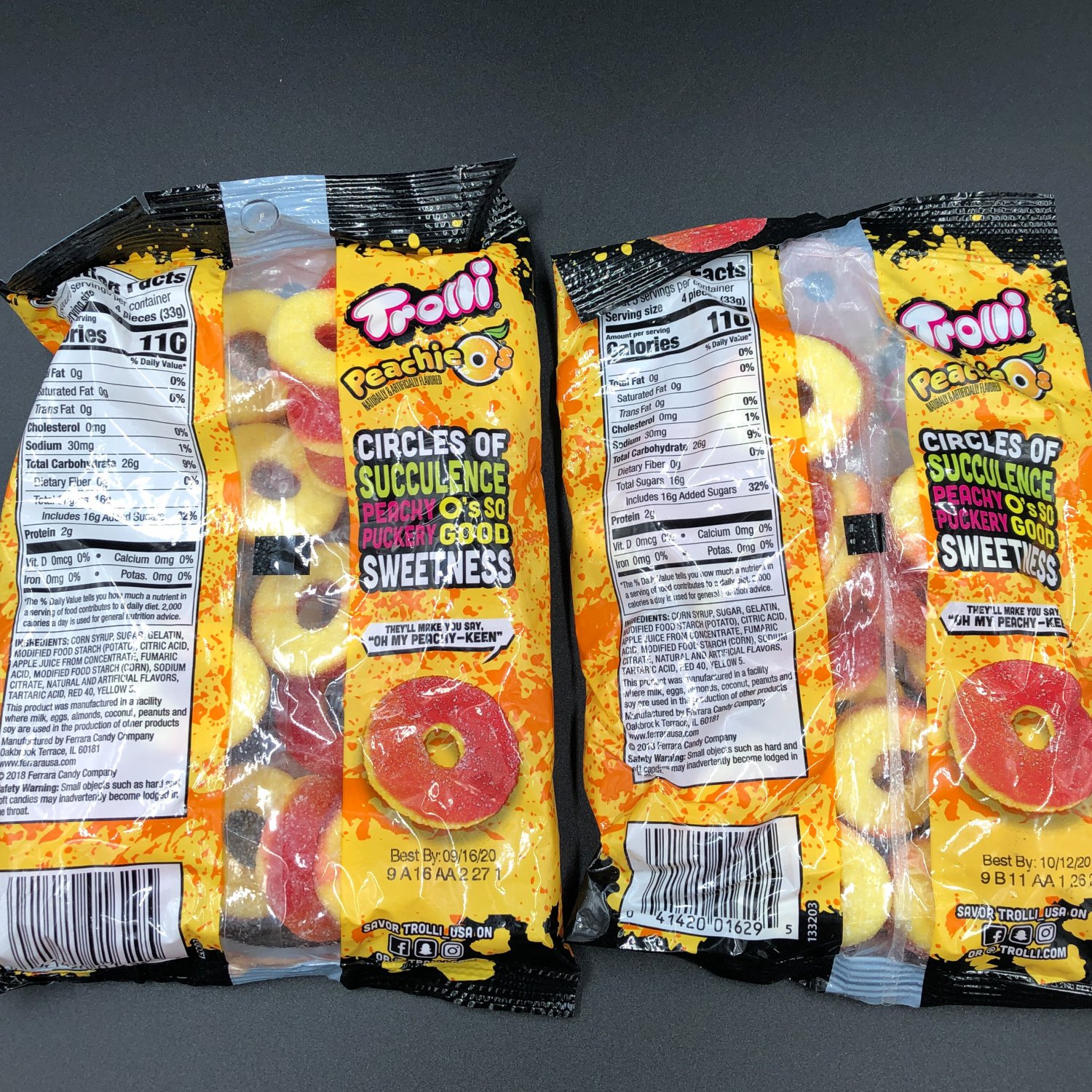 Trolli Peachie O’s Bulk Lot Peach Rings 16-Pack