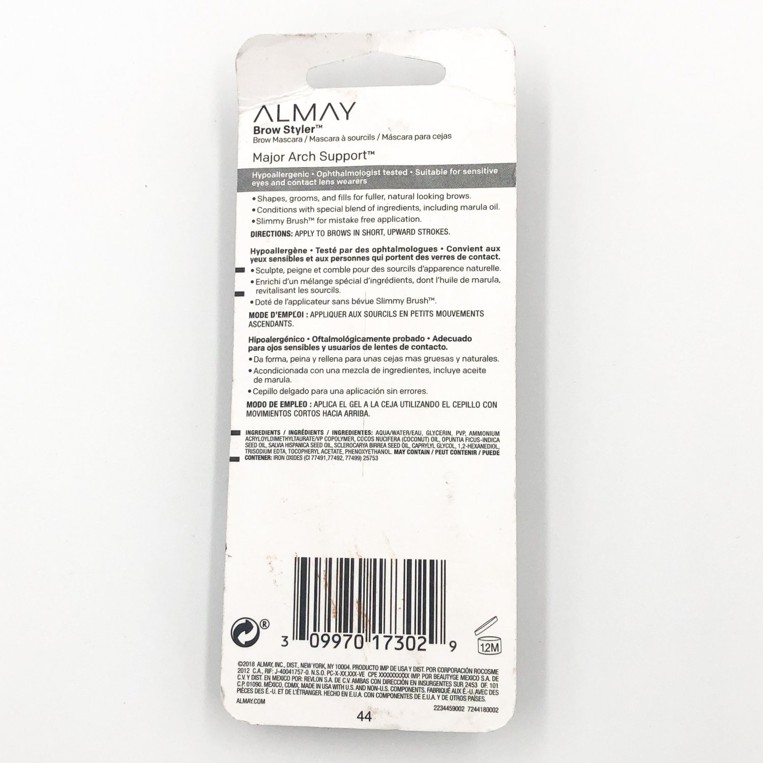 Almay Brow Styler Really Real Brows Brow Mascara 020 Medium Brown