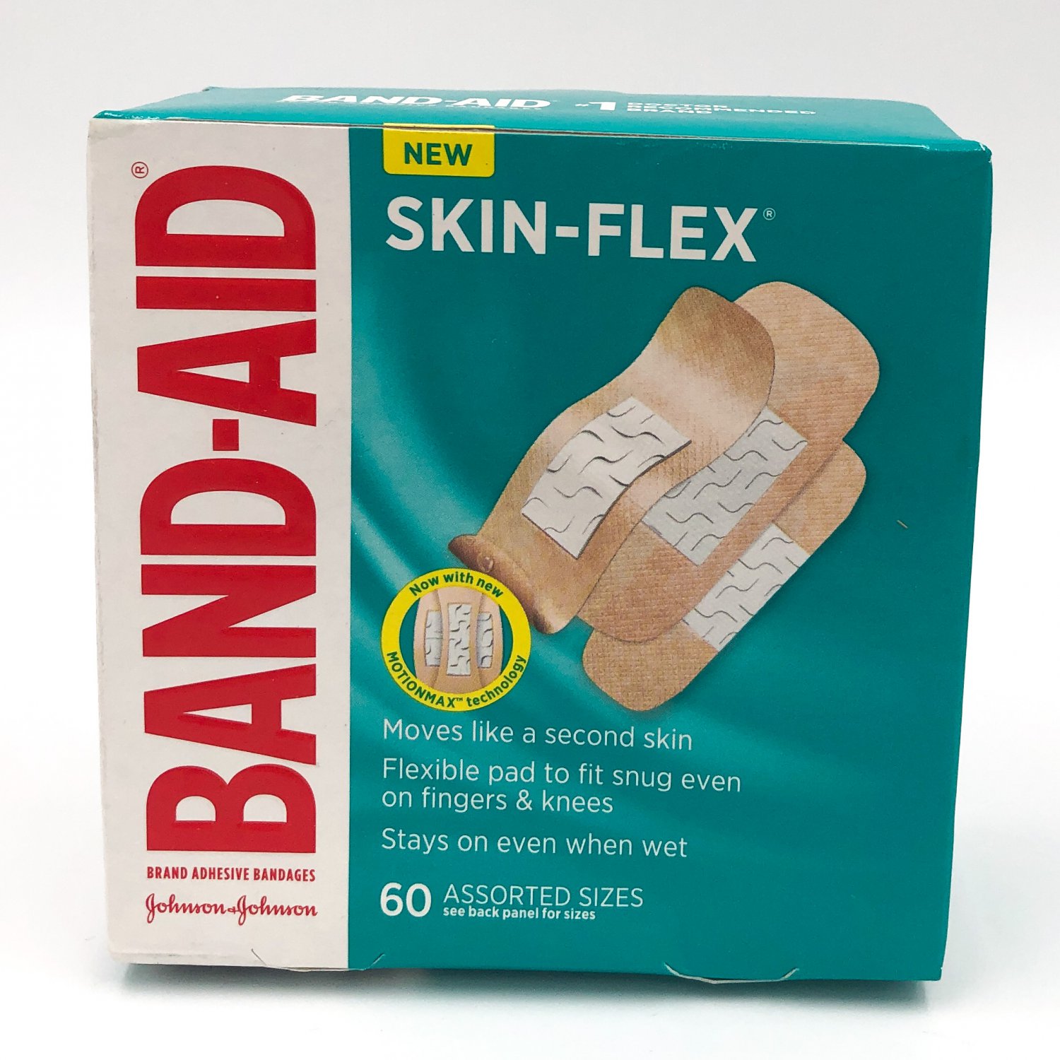 Band-Aid Skin-Flex Adhesive Bandages, Assorted Sizes, 60 CT