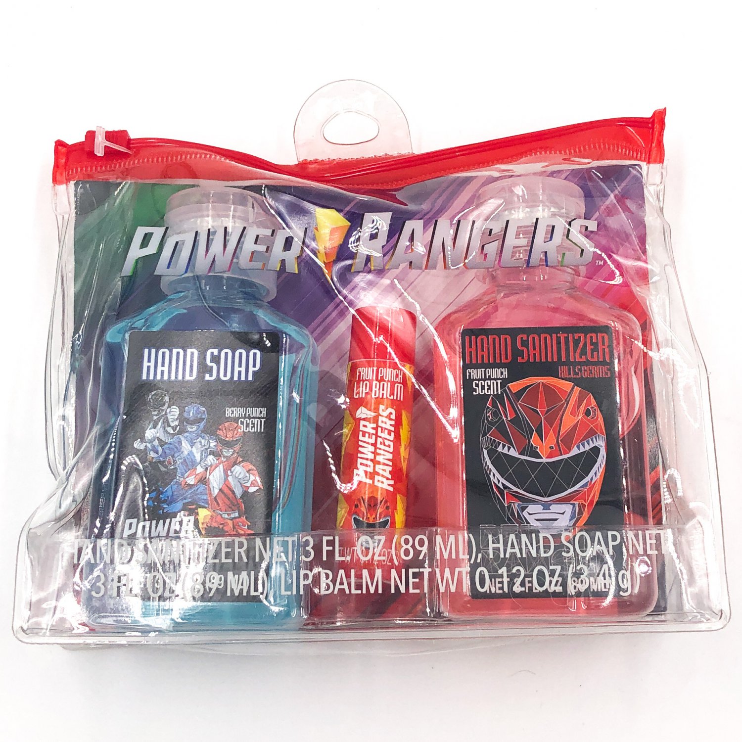 Power Rangers Lip Balm Hand Soap & Sanitizer Travel Set