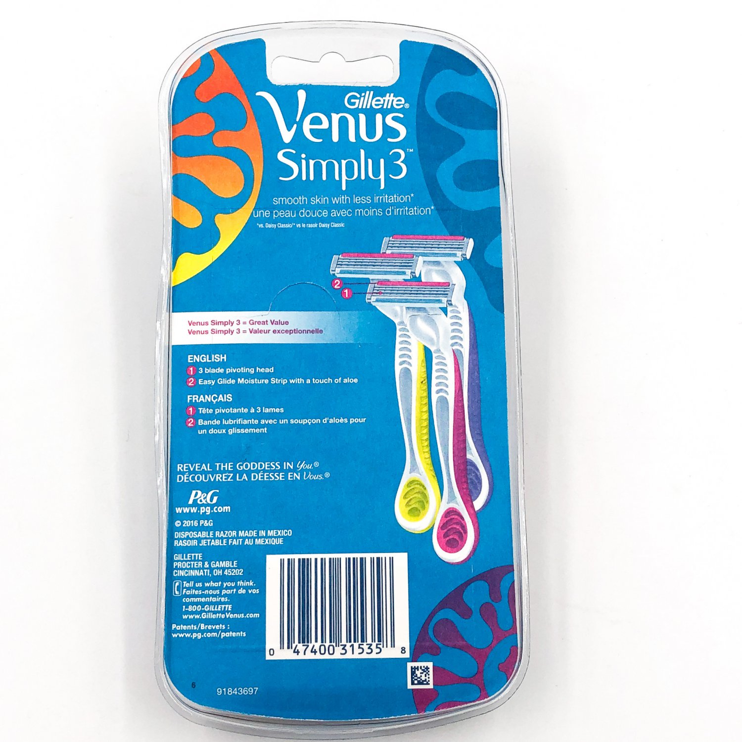 Gillette Venus Simply 3 Disposable Razor 4-Pack