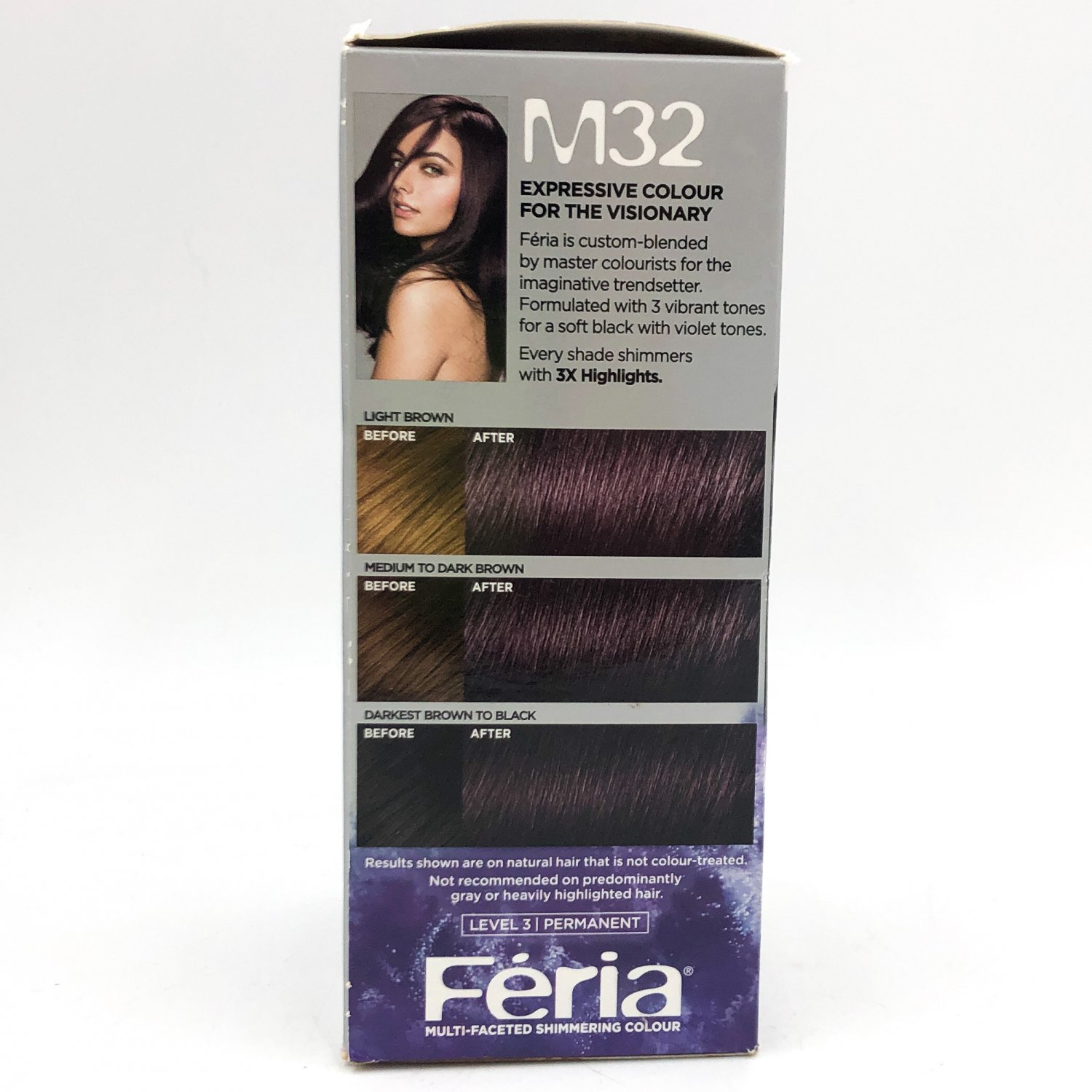 Loreal Feria M32 Violet Soft Black Multi-Faceted Shimmering Hair Color ...