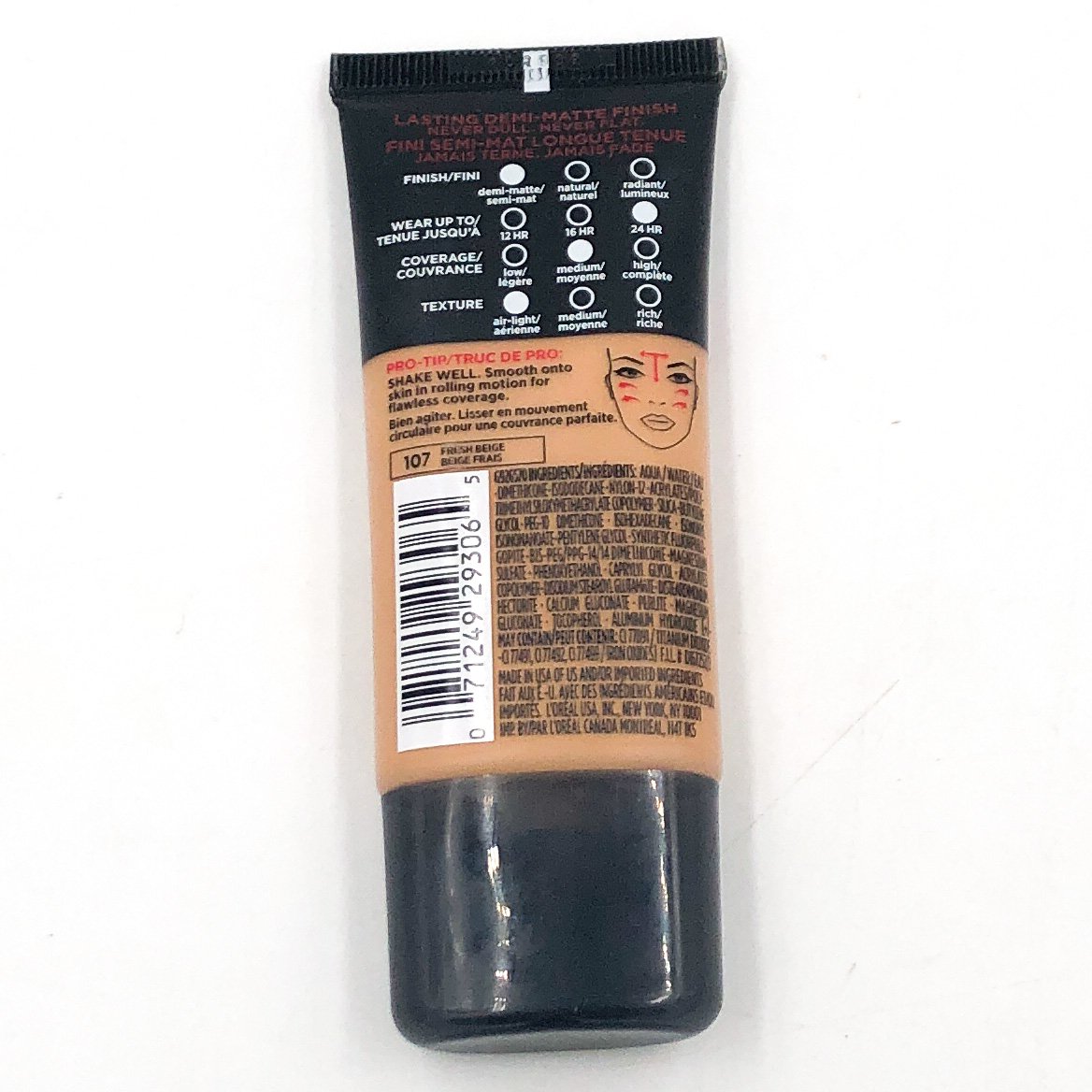 Loreal Infallible Pro-Matte Liquid Foundation 107 Fresh Beige