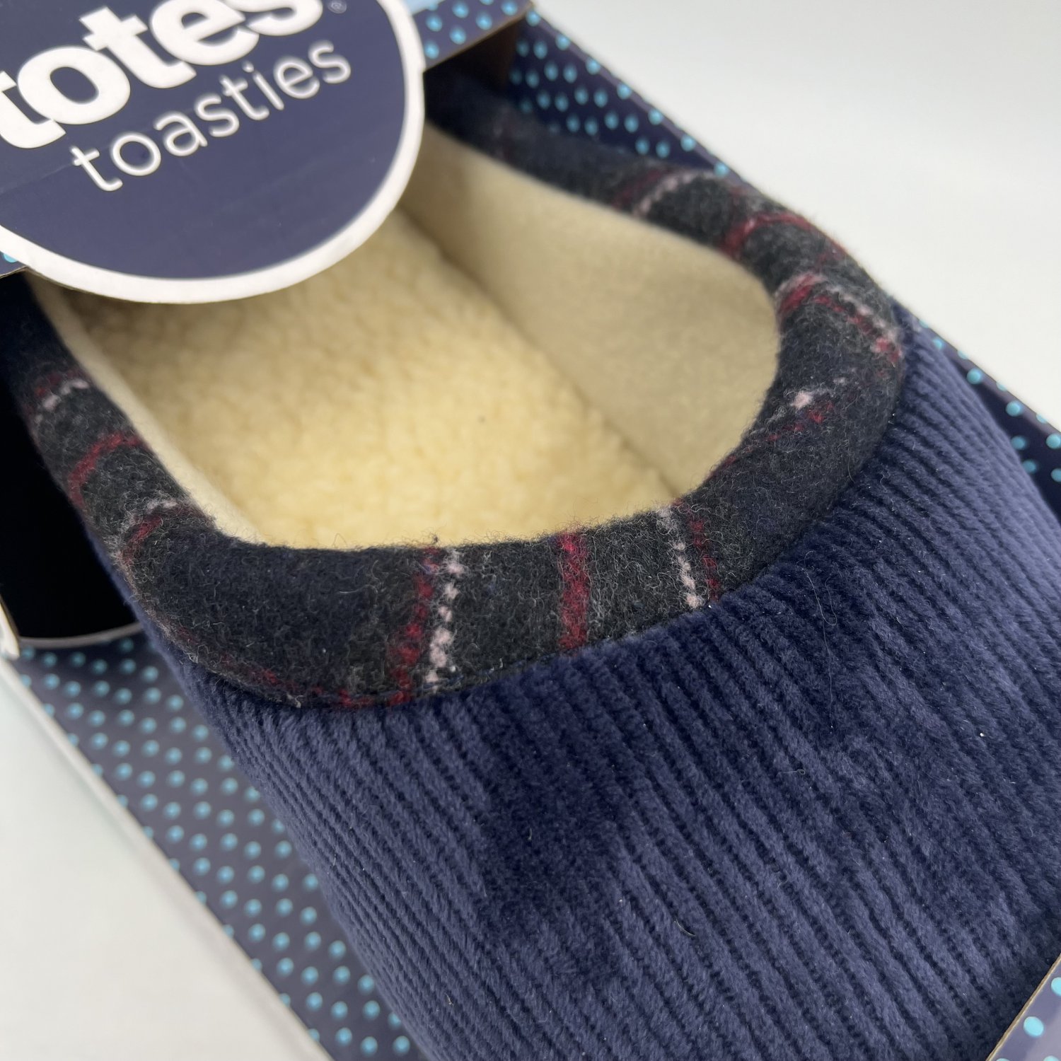 Totes Toasties Mens Memory Foam Hoodback Slippers Blue size Medium 8-9