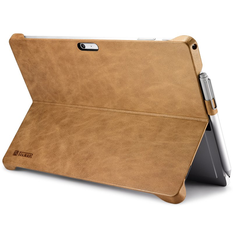 Microsoft Surface Pro 7/ Pro 6/ 5/ Pro 4 Genuine Leather Plain Grain ...