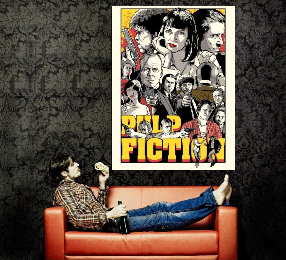 Pulp Fiction Cool Vector Collage Movie Art Huge 47x35 Print POSTER