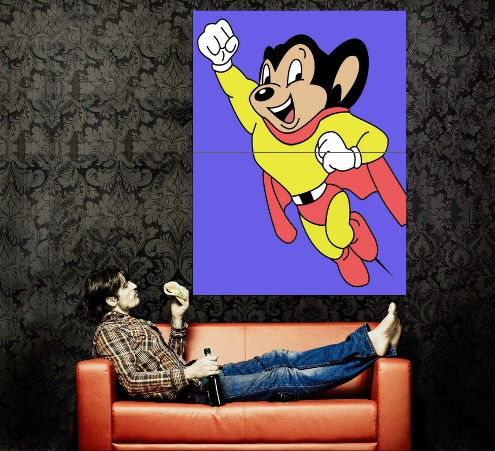 Mighty Mouse Art Huge 47x35 Print Poster