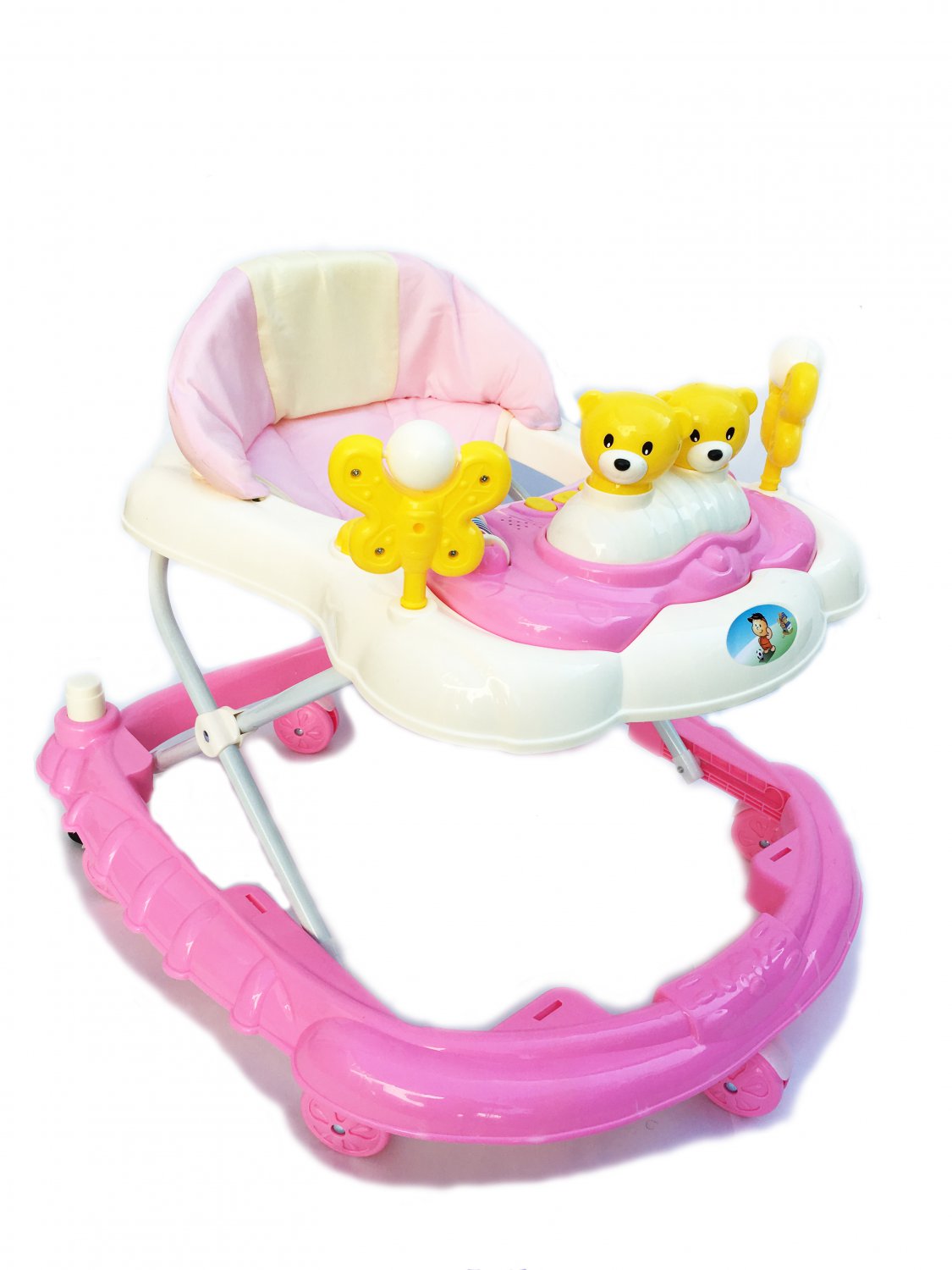PINK BABY WALKER Music New Open Leg Melody Toys Lights 4 Heights Light ...