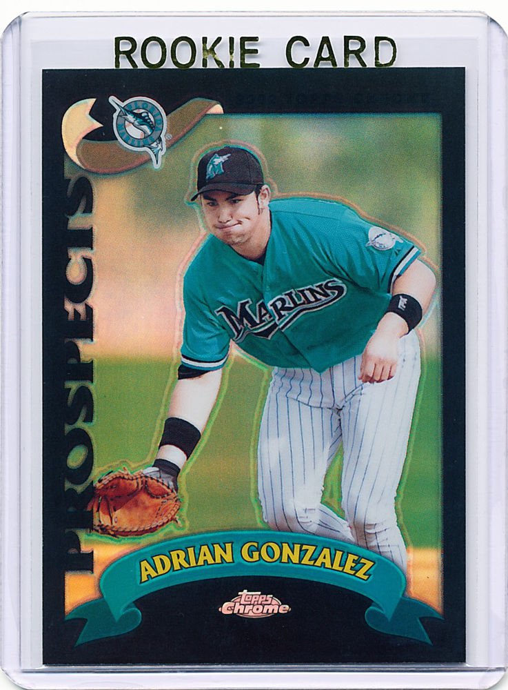 /100~REF~RC~ADRIAN GONZALEZ 2002 Topps Chrome_Black Refractor ROOKIE ...