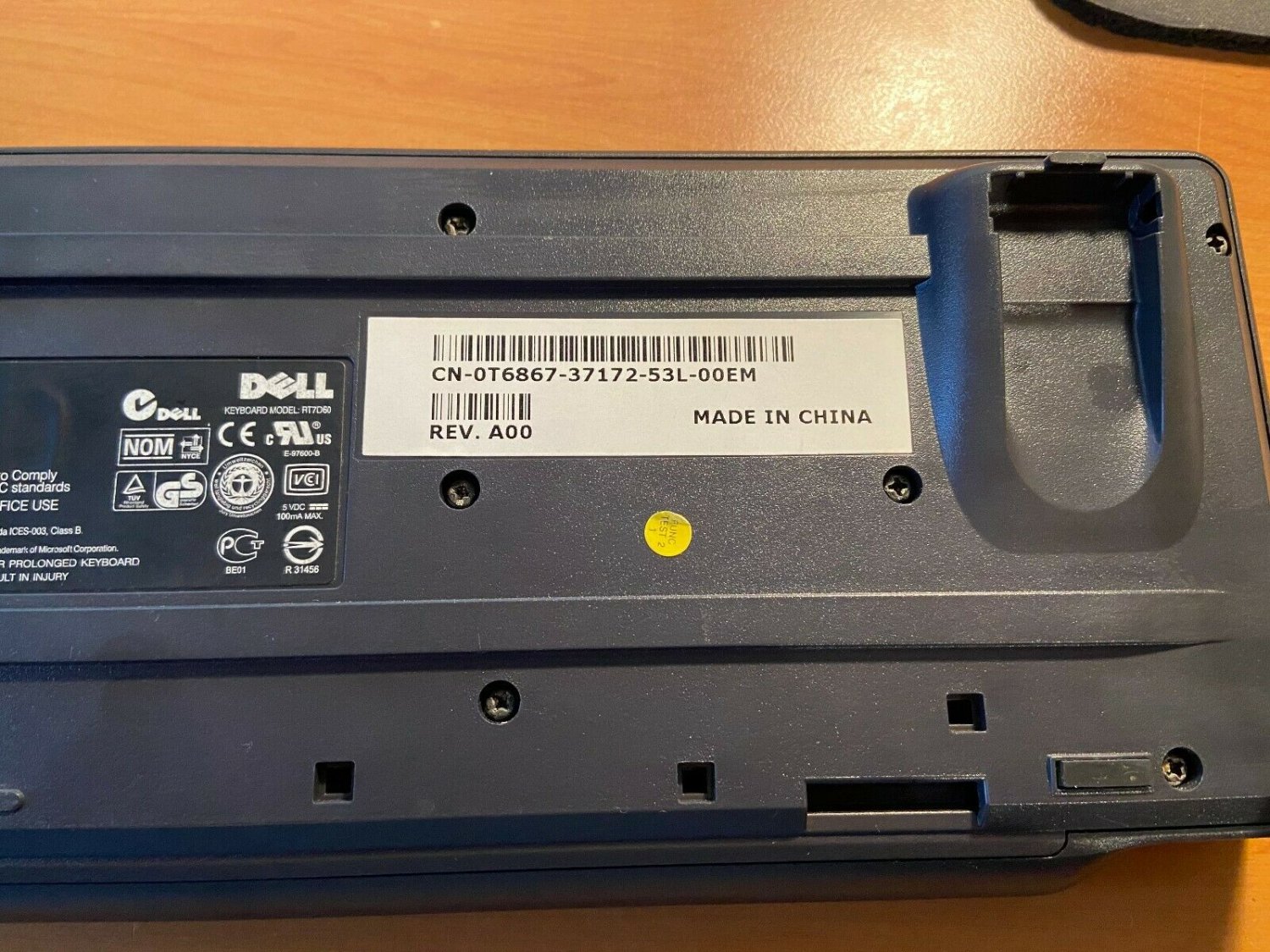 Genuine Dell USB Black Keyboard RT7D60 09K1