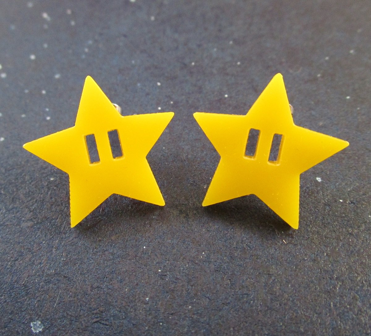 Invincibility Star Inspired Power Up Big Yellow Stud Earrings Super ...