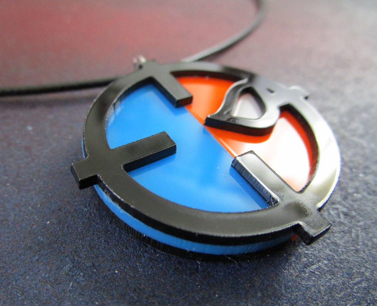 Deathstroke Inspired Logo Emblem Pendant Necklace Face Symbol