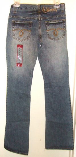 NWT WESTERN DENIM BANK EMBELLISHED JEANS like CHAPS BOOT CUT sz 27