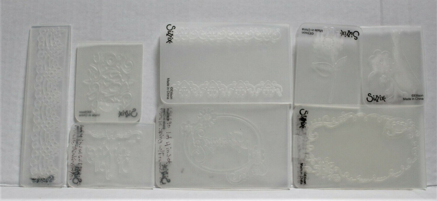 Sizzix Cuttlebug Embossing Folders Flowers Borders Frames Lot of 8