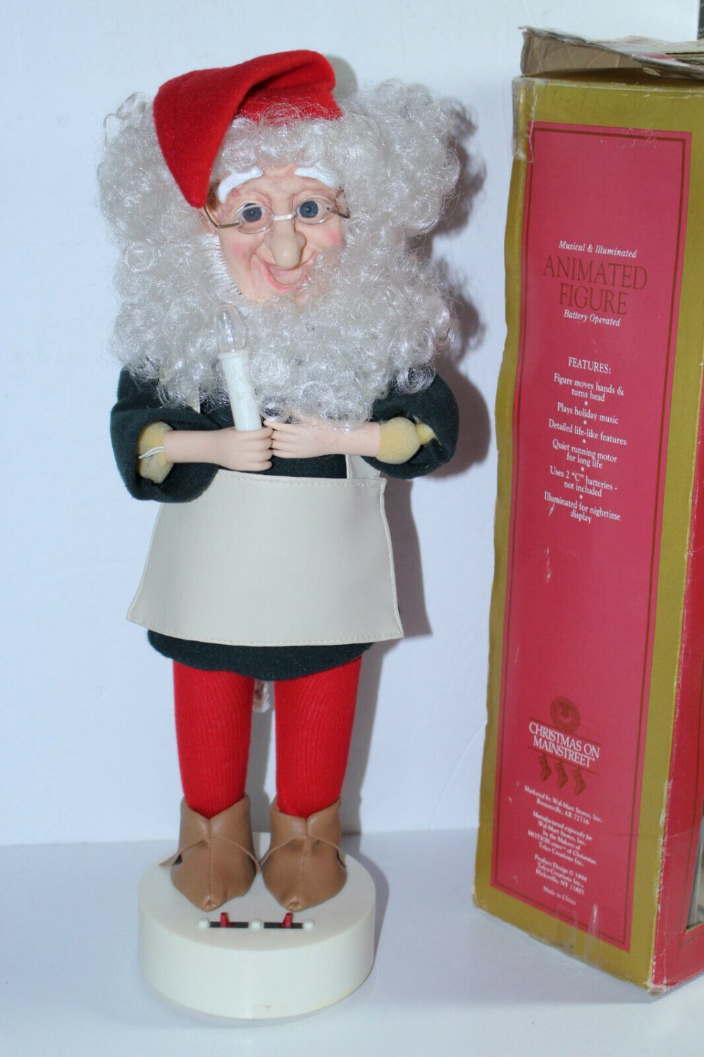 Vintage Musical Lighted Animated Motionette Christmas Santa Elf ...