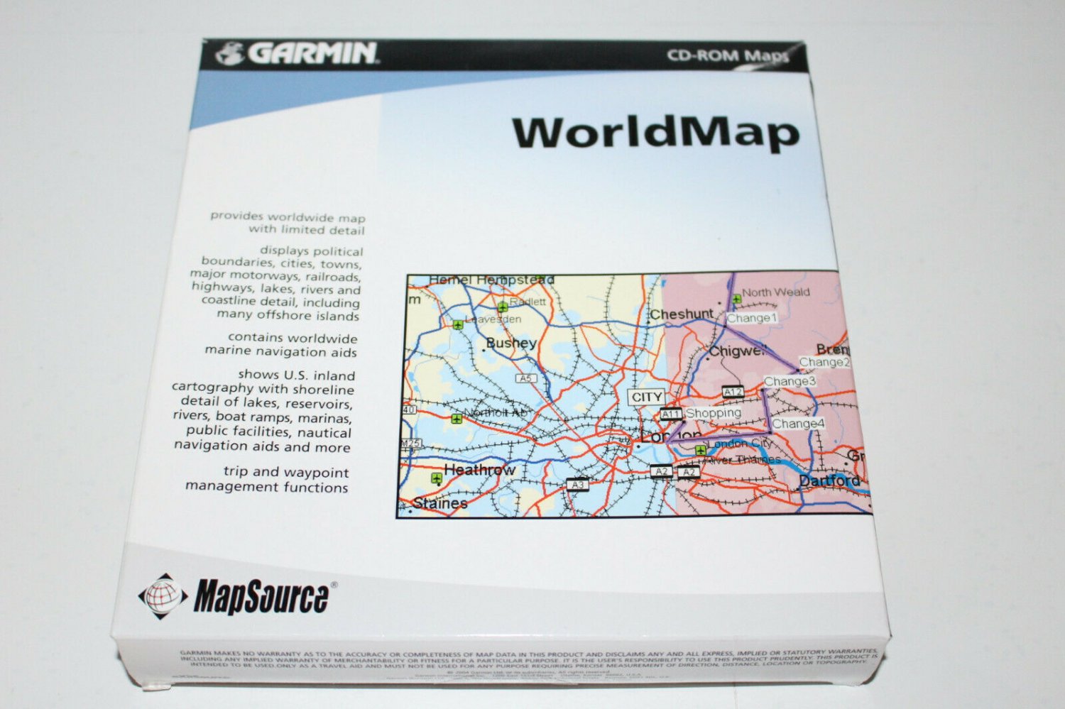 Garmin Map Source World Maps Worldmap Software CD Car Boat Truck ...