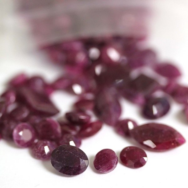 Loose natural unmounted untreated Ruby Mixed cut parcel lot 244+Carats