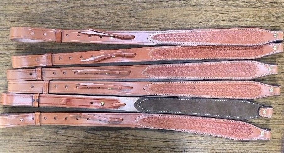 TRIPLE K #60 PADDED LEATHER RIFLE SLING BASKETWEAVE FINISH NEW FACTORY ...