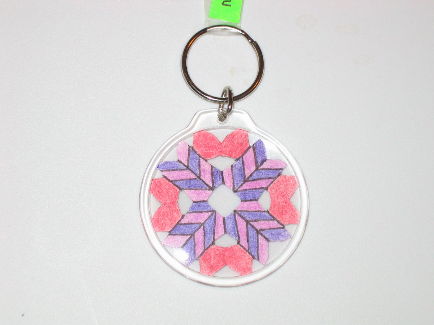 Round Key Ring w/Snowflake Design (KR011)