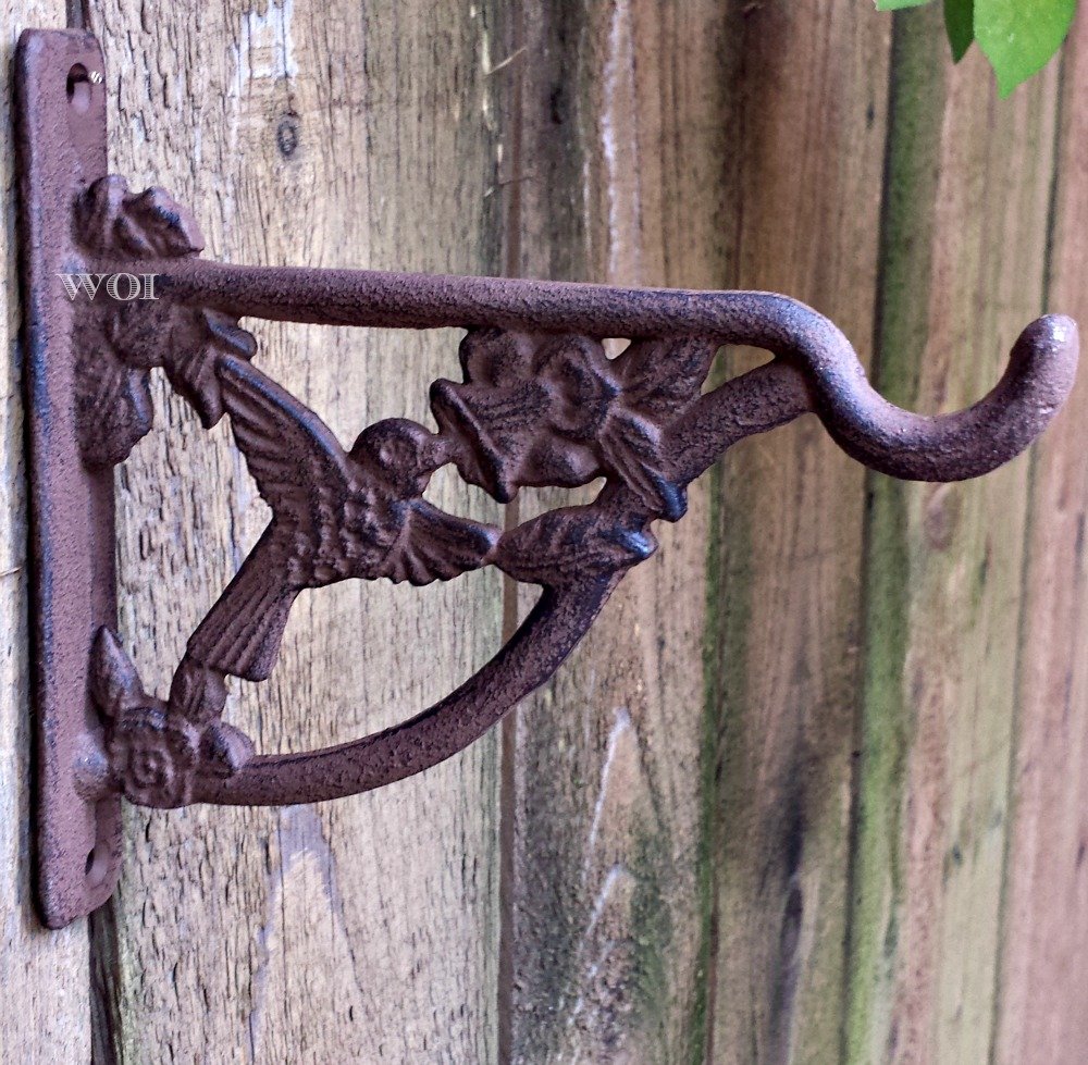 Rustic Metal Plant Hanger Planter Hook Bracket Mount Basket Holder ...