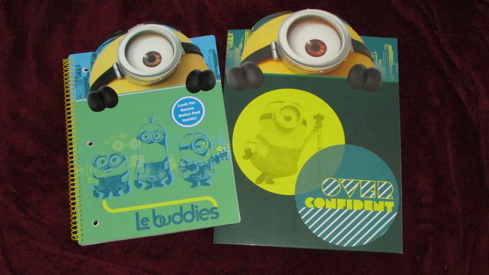 MINIONS MINION School Folder & Spiral Notebook: STUART~DIE CUT FOLDER ...