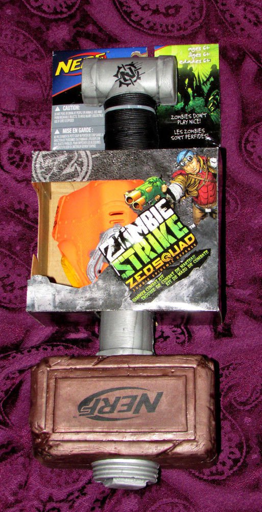 NIB Nerf Zombie Strike Zed Squad Hammer Combat Kit w/ORANGE Mask~Rare ...