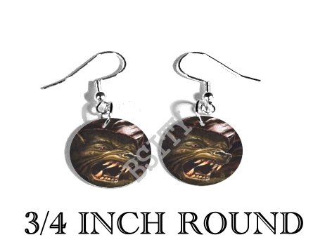 WEREWOLF FANTASY MYTHICAL PHOTO FISH HOOK CHARM Earrings