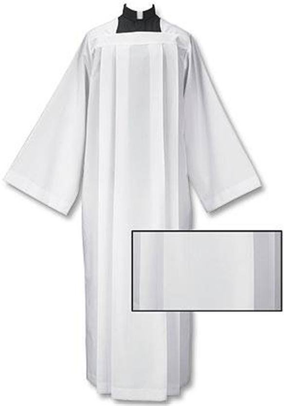 Catholic Square Neck Rochet Alb Plain Box Pleated S,M,L,X-LG